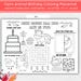 Farm Animal Birthday Party Coloring Page Activity Placemat Sheet, Oink ...