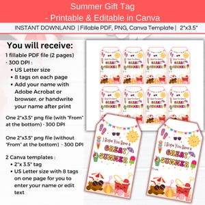 Hope You Have Great Summer Tag Editable, Printable End of School Year ...