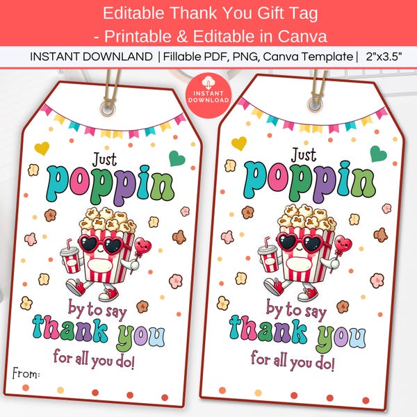 Popcorn Thank You - Etsy