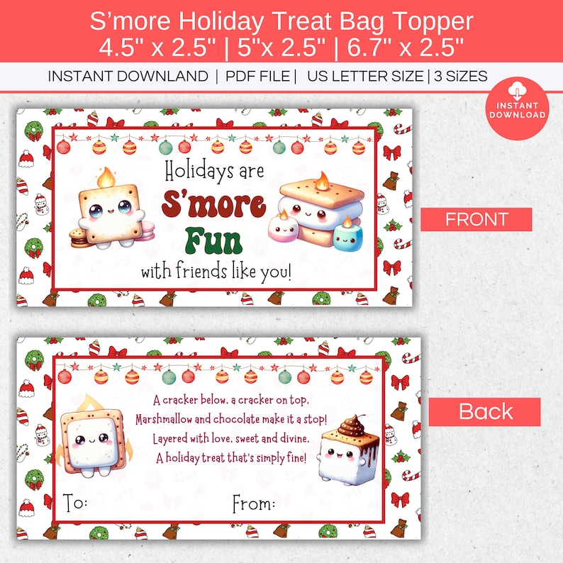 Holidays Are S'more Fun With Friends Like You Printable Treat Bag ...