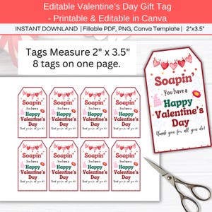Soapin You Have a Happy Valentine's Day Printable Gift Tag, Handmade ...
