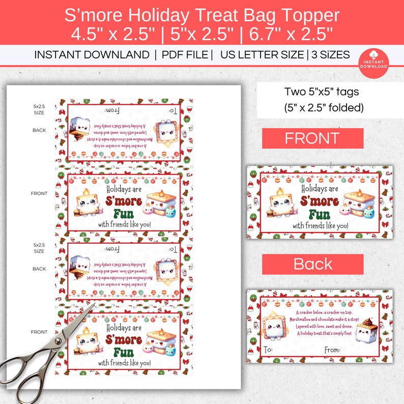 Holidays Are S'more Fun With Friends Like You Printable Treat Bag ...