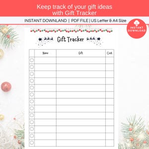 Christmas Wishlist Questionnaire Survey, Christmas Gift Tracker ...