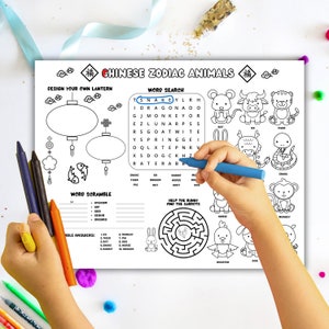 Chinese Zodiac Animals Coloring Sheet, Printable Lunar New Year ...