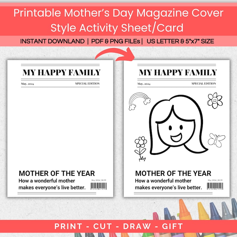 Printable Newspaper Magazine Cover Style Activity Sheet for Kids ...