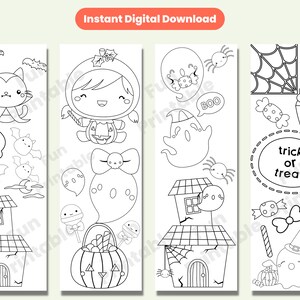 12 Printable Halloween Bookmarks for Kids to Color, Halloween Bookmarks ...