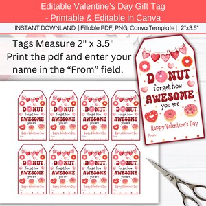 Donut Forget How Awesome You Are Printable Valentine Gift Tags ...