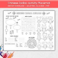Lunar New Year Coloring Placemat, 2025 Year of the Snake Coloring Page ...