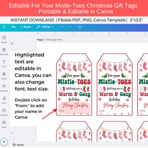 For Your Mistletoes Gift Tag, Christmas Fuzzy Cozy Socks Gift Label ...