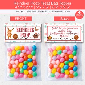 Reindeer Poop, Snowman Poop, Reindeer Poop Treat Bag Toppers, Reindeer ...