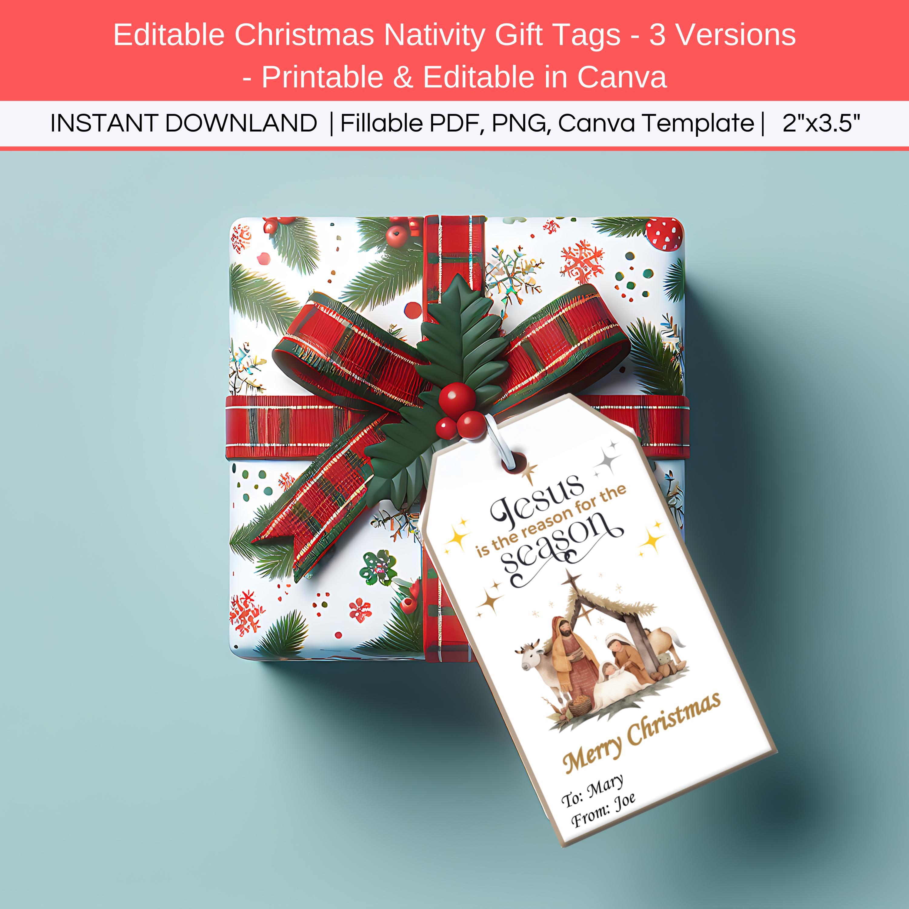 Jesus is the Reason for the Season Printable Gift Tag, Christmas ...