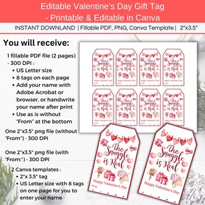 The Snuggle is Real Valentine's Day Gift Tag Printable, Editable Socks ...