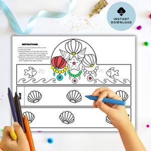 Mermaid Paper Crown Printable, Kid Under the Sea Ocean Princess ...