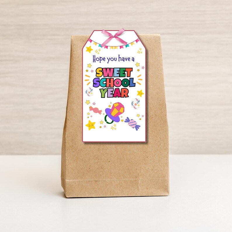 Sweet School Year Gift Tag Printable, Back to School Candy Ring Pop Tag ...