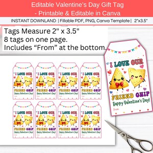 I Love Our Friend Chip Valentine's Day Gift Tag, Classroom Kid Class ...