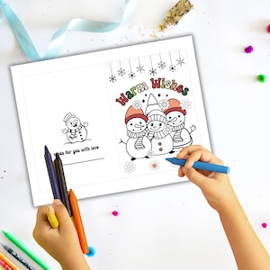 Christmas Coloring Cards for Kids Printable, 10 Christmas Homemade ...