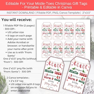 For Your Mistletoes Gift Tag, Christmas Fuzzy Cozy Socks Gift Label ...