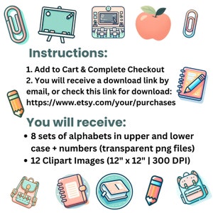 Teacher Doodle Alphabet Bundle, 8 Full Sets Back to School Alpha ...