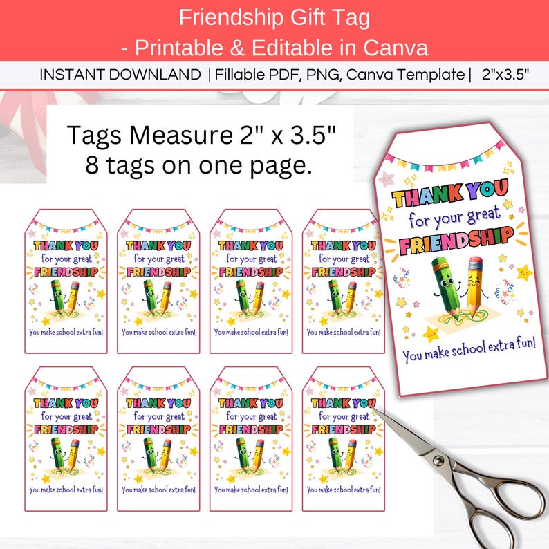 End of School Year Classmate Tags Printable, Editable Last Day of ...