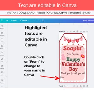 Soapin You Have a Happy Valentine's Day Printable Gift Tag, Handmade ...