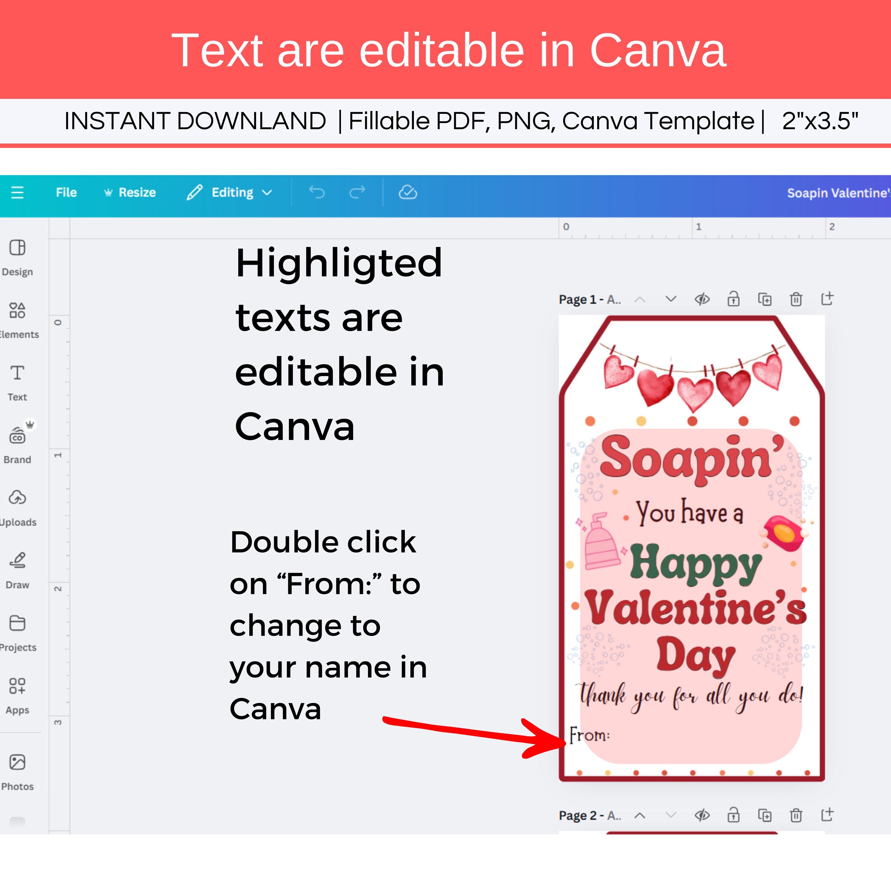 Soapin You Have a Happy Valentine's Day Printable Gift Tag, Handmade ...