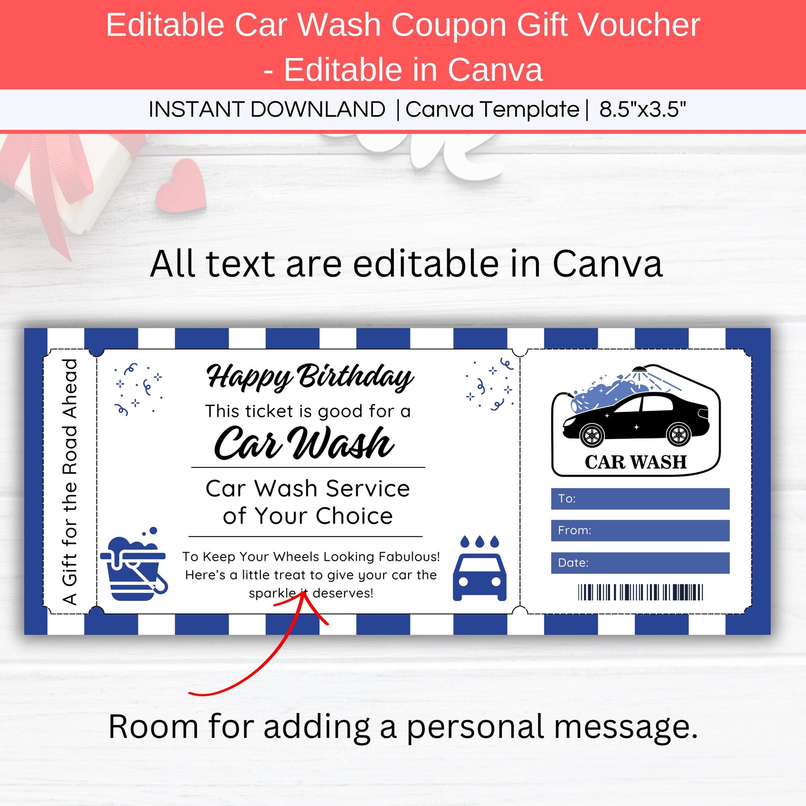 Car Wash Coupon, Editable Car Detailing Voucher Gift Certificate ...