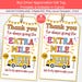 Thank You Going the Extra Mile School Bus Driver Gift Tag Editable, Bus ...