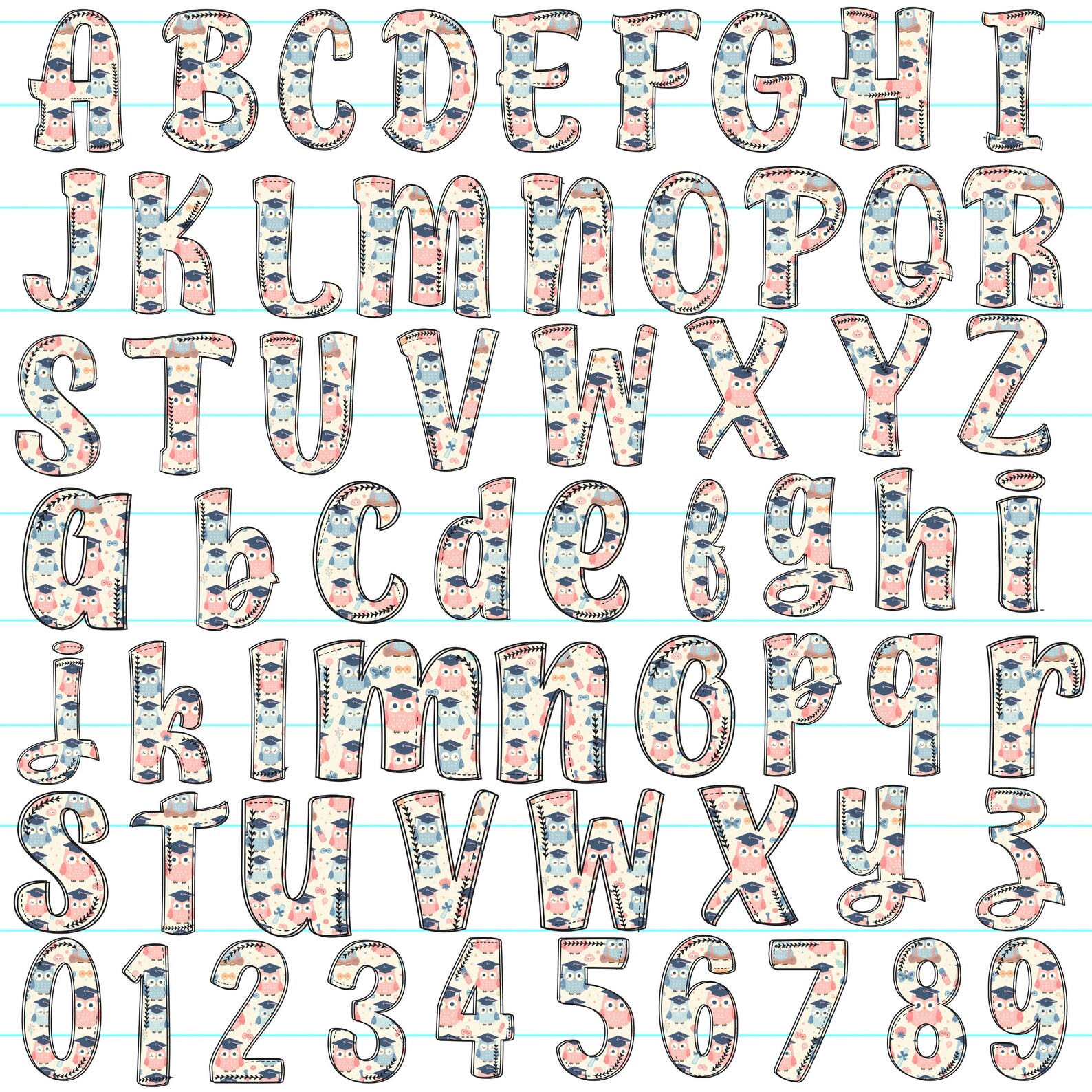 Teacher Doodle Alphabet Bundle, 8 Full Sets Back to School Alpha ...