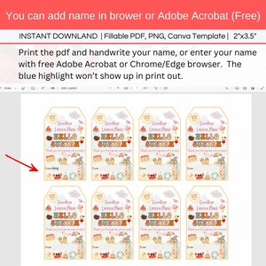 Goodbye Lesson Plan Hello Suntan Gift Tag Printable, Editable Teacher ...