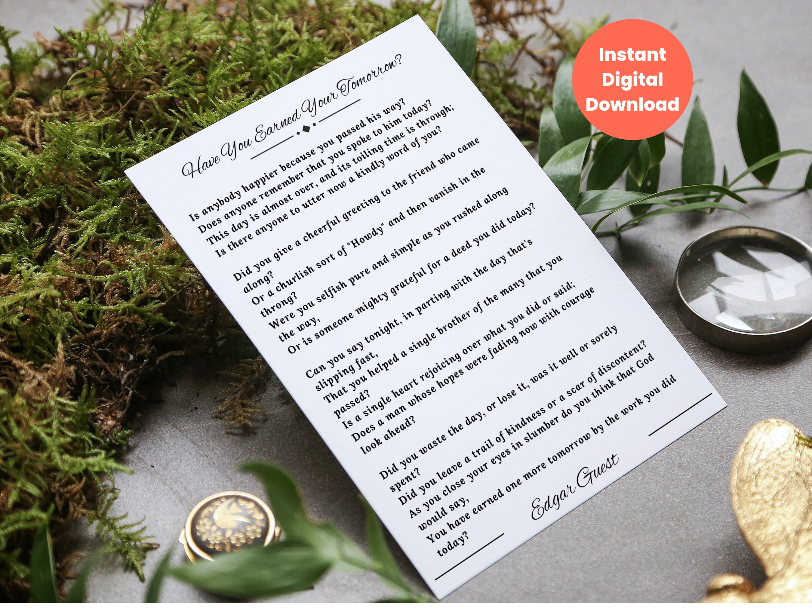 Have You Earn Your Tomorrow by Edgar Albert Guest, Inspirational Poem ...