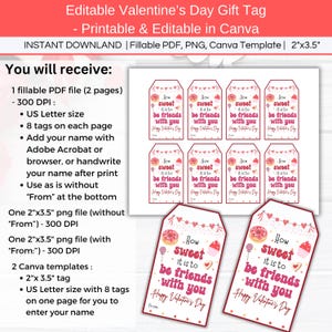 How Sweet It is to Be Friends With You Printable Valentine Gift Tags ...