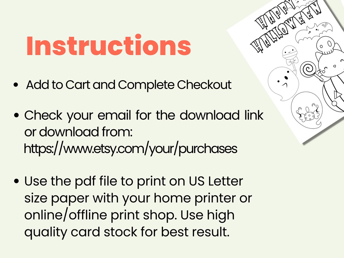 4 Printable Cute Cats and Ghosts Coloring Halloween Greeting - Etsy