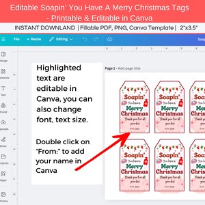 Soapin You Have a Merry Christmas Printable Gift Tag, Handmade Soap ...