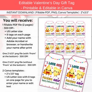 I Love Our Friend Chip Valentine's Day Gift Tag, Classroom Kid Class ...
