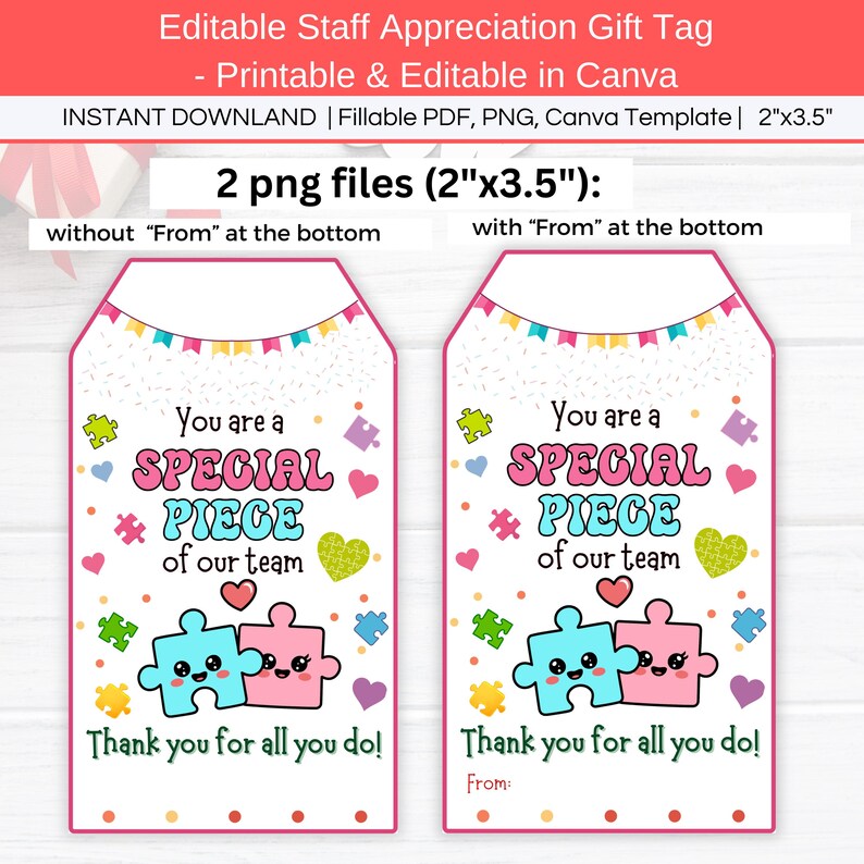 Employee Appreciation Tag Editable, Team Staff Recognition Thank You ...