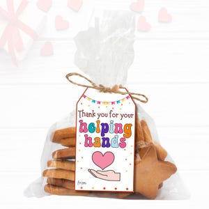 Thank You for Your Helping Hands Gift Tag, Coworker Volunteer Staff ...