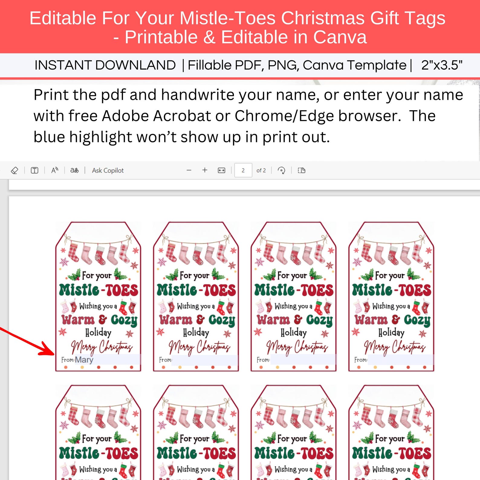For Your Mistletoes Gift Tag, Christmas Fuzzy Cozy Socks Gift Label ...