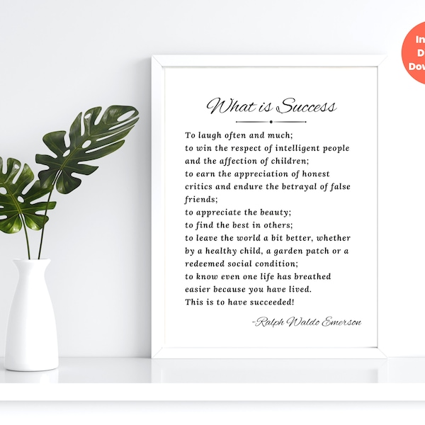 Emerson What is Success - Etsy