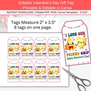 I Love Our Friend Chip Valentine's Day Gift Tag, Classroom Kid Class ...