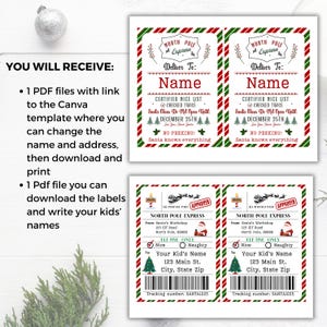 Package From Santa Shipping Label, Christmas Eve Box, Editable North ...