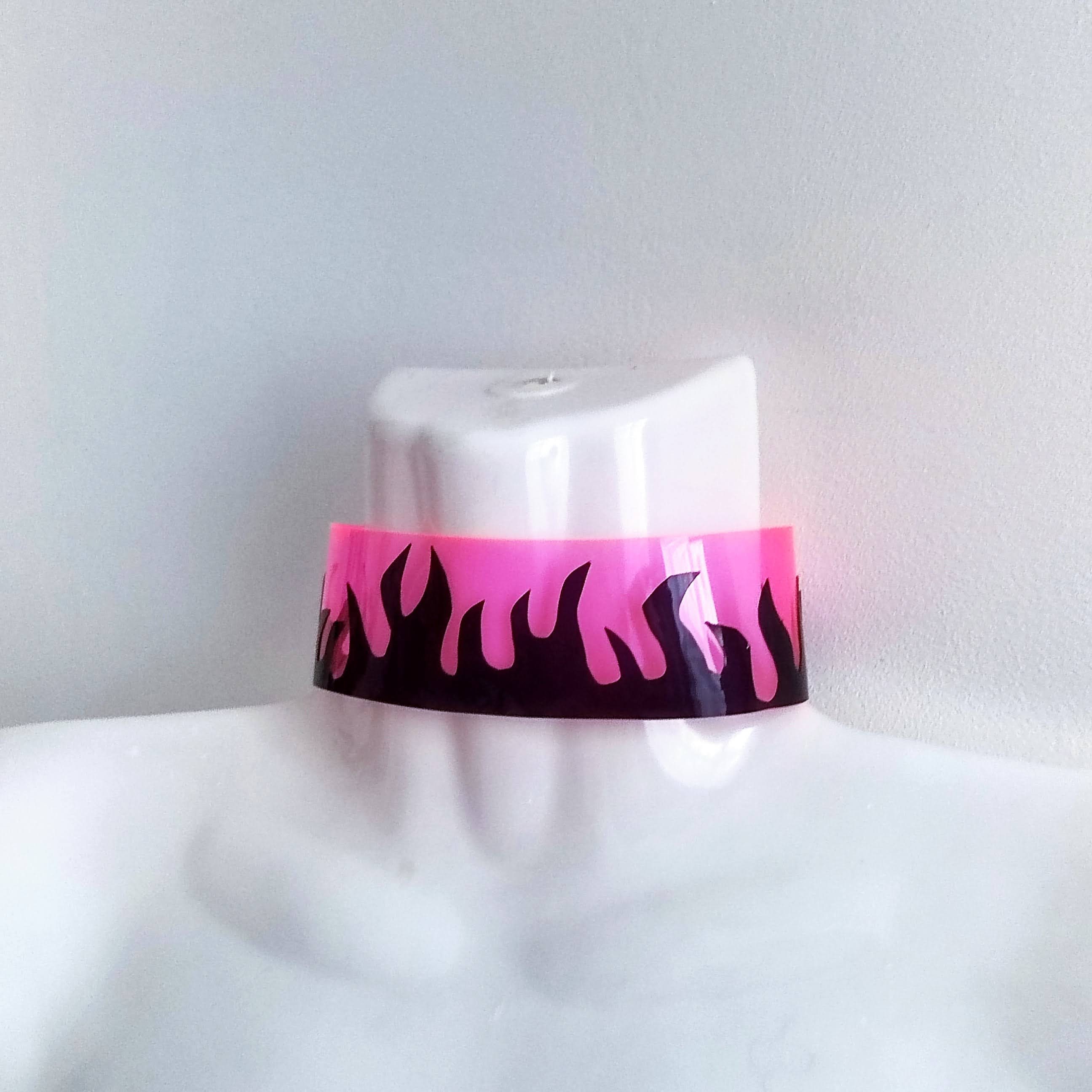 PVC Choker With Flames made to Measure Colours Available - Etsy