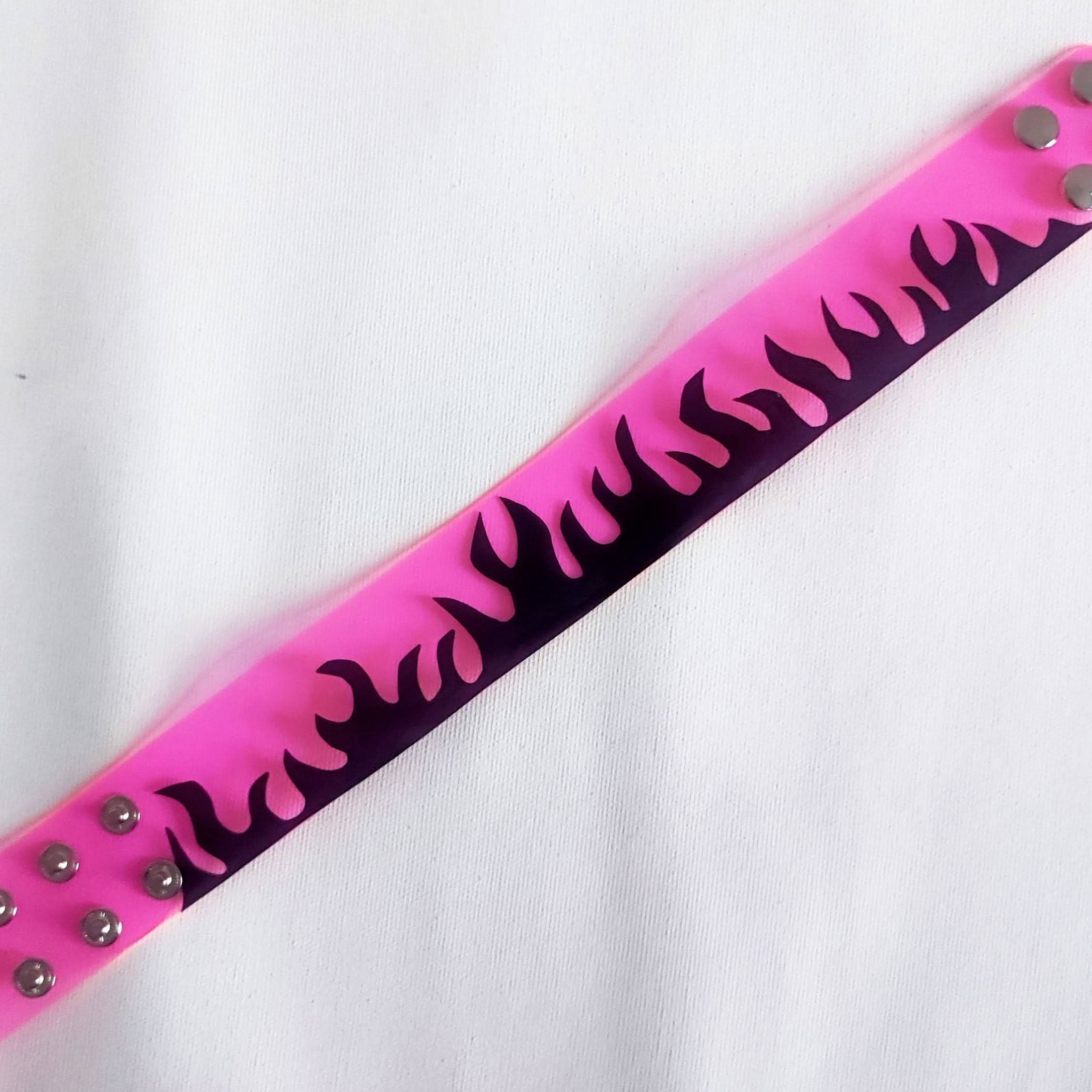 PVC Choker With Flames made to Measure Colours Available - Etsy