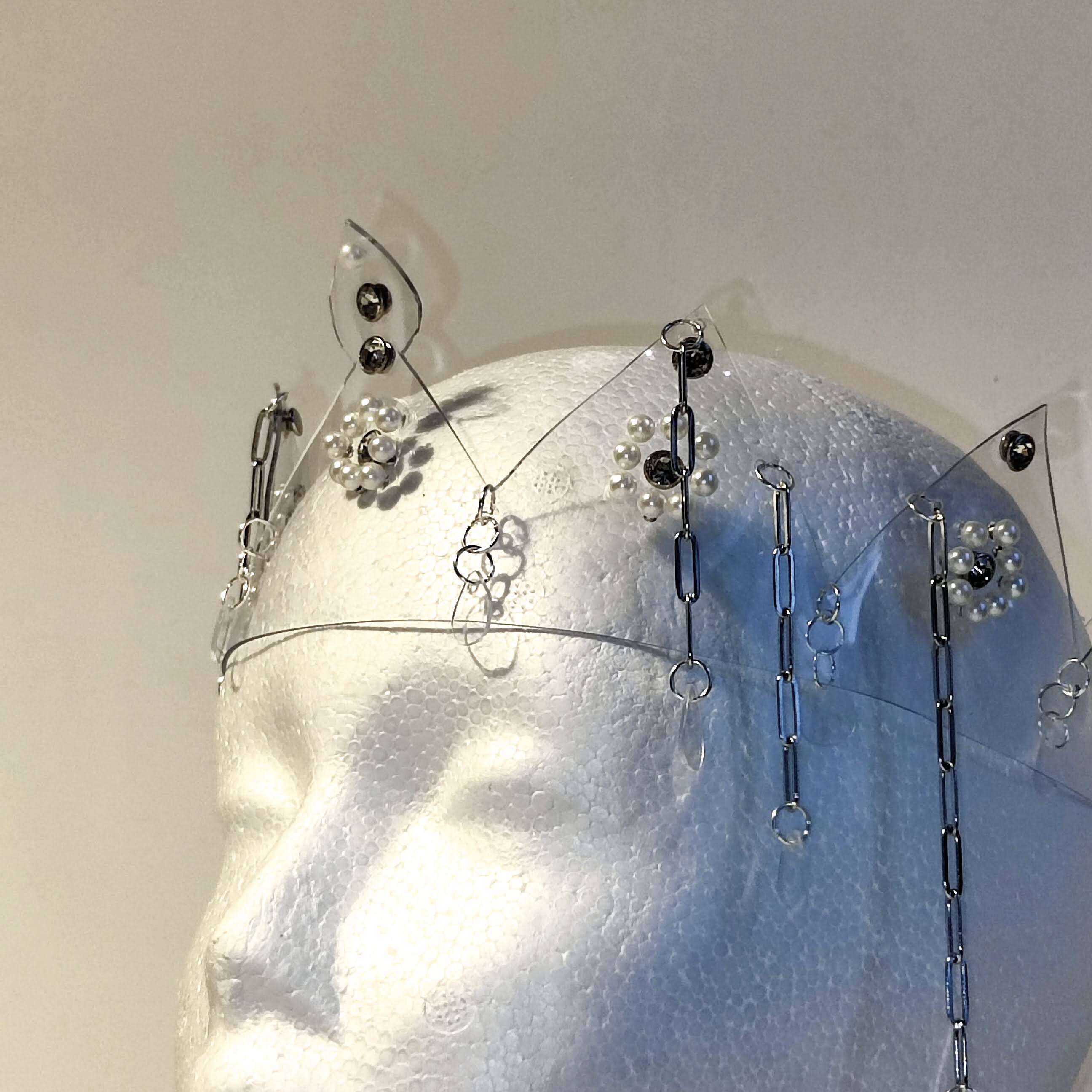 Clear PVC Headpiece 'reversed Crown' With Pearls and - Etsy