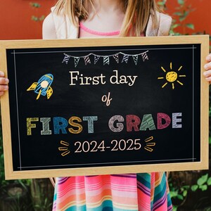 First Day of 1st Grade Chalkboard Printable Digital Download Sign Photo ...