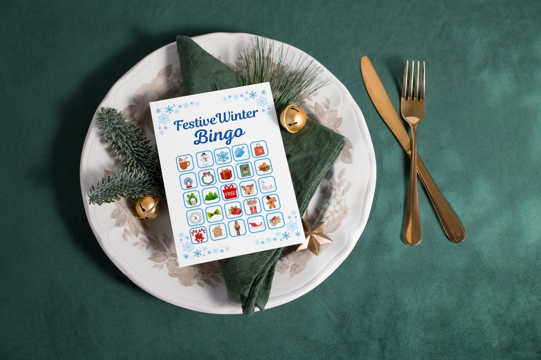 Festive Holiday Winter Picture Bingo Printable Game All Ages - Etsy