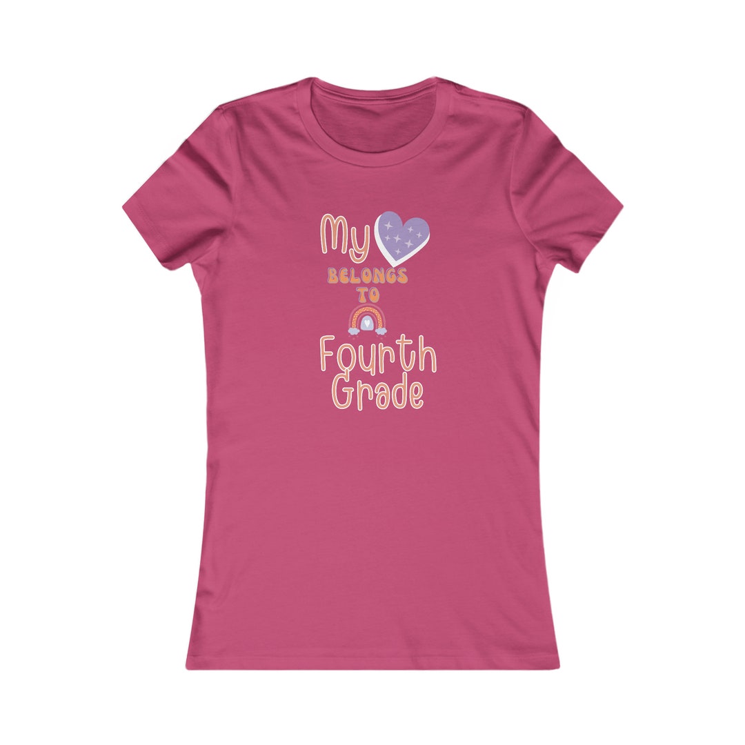Teacher's Heart: Cute Fourth Grade Women's Tee - Etsy