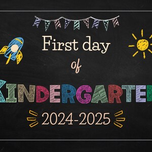 First Day of Kindergarten Chalkboard Sign Photo Prop Printable Digital ...