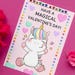 Magical Unicorn Printable Valentine Cards for Classroom Party Exchanges ...