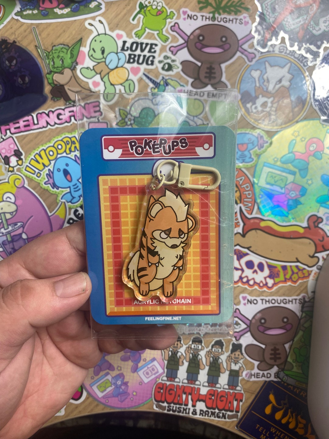 Poke-doggo Growlithe Keychain - Etsy