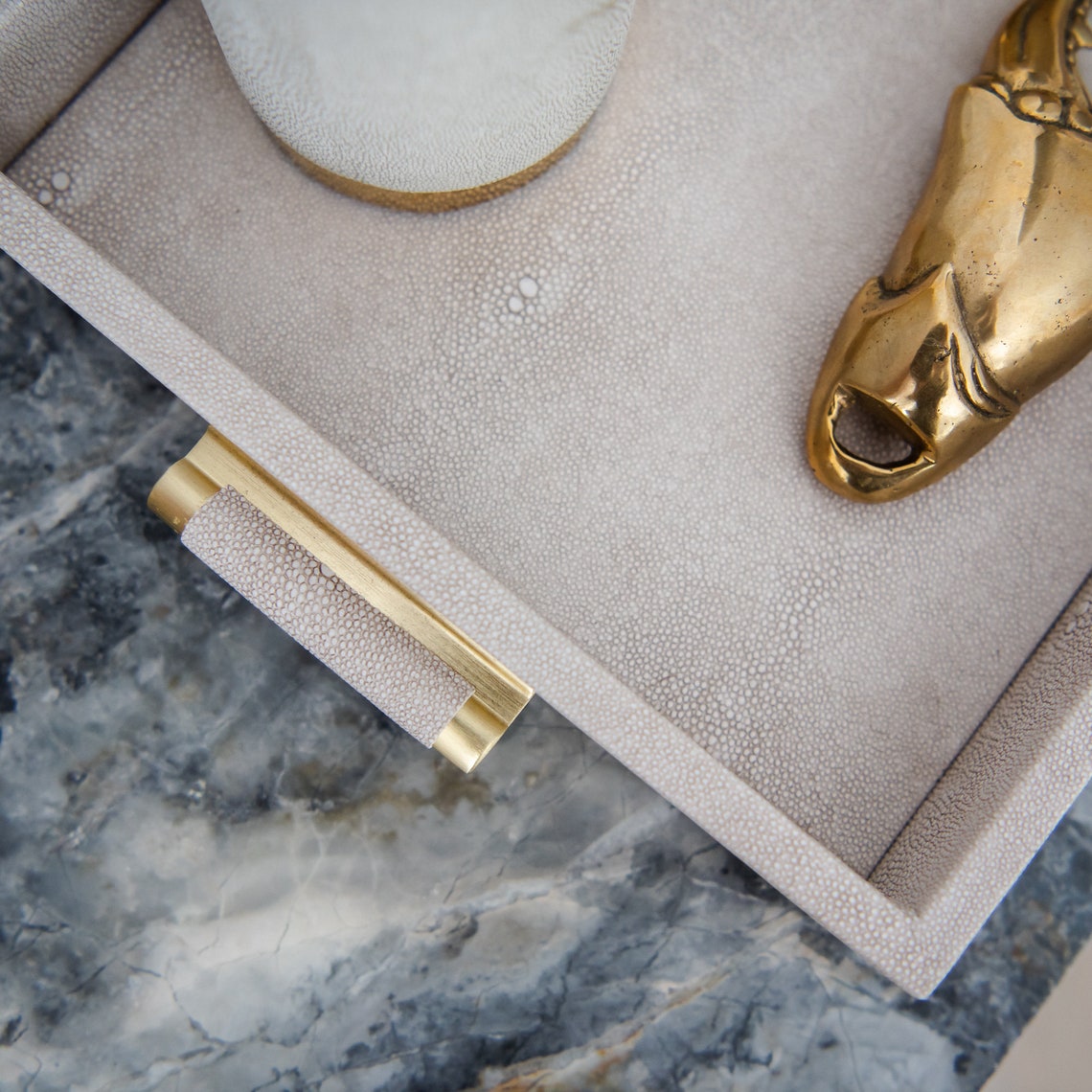 Large Faux Leather Shagreen Tray, Ivory, 52.5cm X 35.5 Cm - Etsy